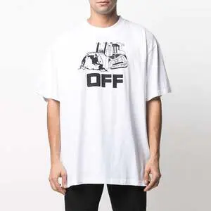 Off-White Short Sleeve Printed Pullover