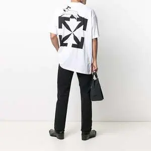 Off-White Short Sleeve Printed Pullover