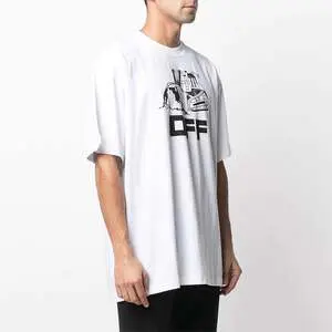 Off-White Short Sleeve Printed Pullover