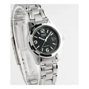 Casio Stainless Steel Analog Quartz Watch - Black