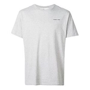 Off-White Chest Alphabet Logo Slim Fit Short Sleeve Gray - Grey