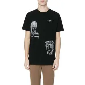 Off-White Small Character Pattern Printing Short Sleeve Ordinary Version