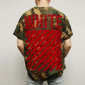Off-White Camouflage Short Sleeve T-shirt - Green