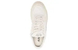 AUTRY Medalist Low Soft Goatskin And Frayed Canvas Sneakers - White