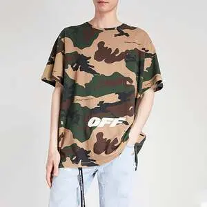 Off-White Alphabet Embroidered Short Sleeve Camouflage T-shirt