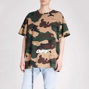 Off-White Alphabet Embroidered Short Sleeve Camouflage T-shirt - Default Colorway