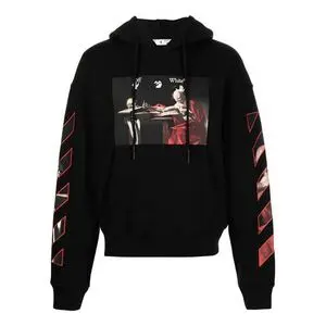 Off-White Caravaggio Diag Sleeve Hoodie - Black/red