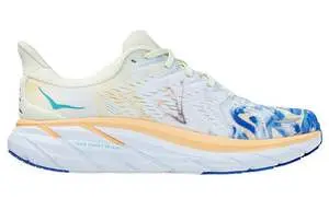 Hoka One One Clifton 8 Athletic Sneakers - White/blue
