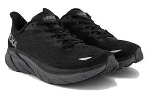 Hoka One One Clifton 8 Wide Athletic Sneakers - Black
