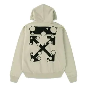 Off-White Fw21 Arrow Printing Hoodie - Light Khaki