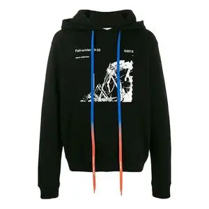 Off-White Usa Cotton Pattern Printing Hoodie - Black