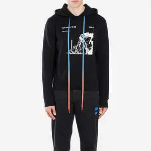 Off-White Usa Cotton Pattern Printing Hoodie - Black
