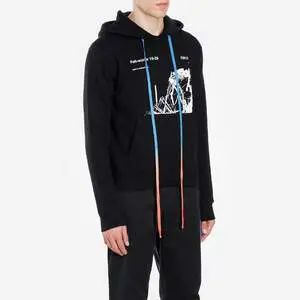 Off-White Usa Cotton Pattern Printing Hoodie - Black