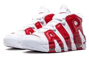 Nike More Uptempo 'white Red' Sneakers - White/red