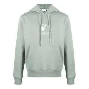 Off-White Ss21 Graffiti Logo Hoodie - Green