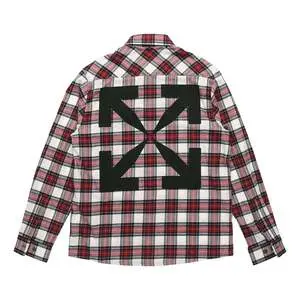 Off-White Ss21 Plaid Back Arrow Shirt - Red