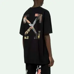 Off-White Comfort Loose Crewneck Short Sleeve Graphic T-shirt - Default Color