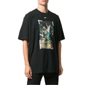 Off-White Chest Painting Printing Short Sleeve - Black