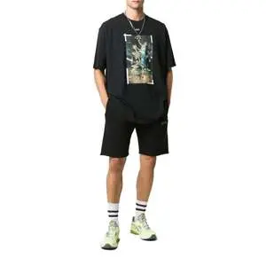 Off-White Chest Painting Printing Short Sleeve - Black