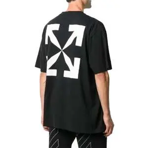 Off-White Chest Painting Printing Short Sleeve - Black