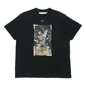 Off-White Off-white Chest Painting Printing Short Sleeve Black Black