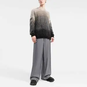 Off-White Gradient Pullover Wool Sweater - Grey