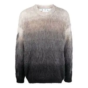 Off-White Gradient Pullover Wool Sweater - Grey
