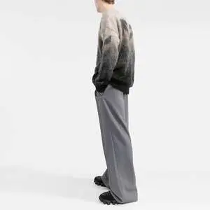Off-White Gradient Pullover Wool Sweater - Grey
