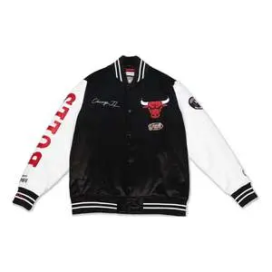 Mitchell & Ness X Nba Chicago Bulls Varsity Satin Jacket - Black/white