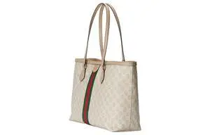 Gucci Ophidia Medium Gg Tote - Beige/white