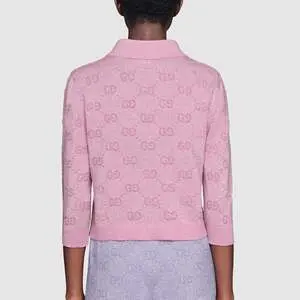 Gucci Gg Shiny Wool Short Polo Shirt