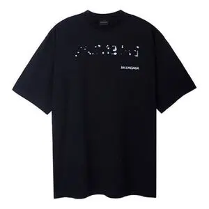 Balenciaga Hand Drawn T-shirt Large Fit - Black