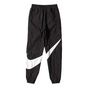 Nike Big Swoosh Sportswear Woven Long Pants Sports Pants Us Edition - Black