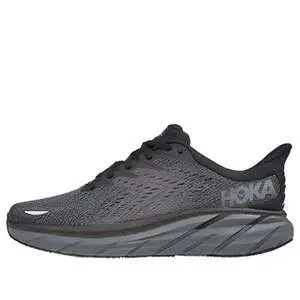 Hoka One One Clifton 8 Athletic Lace-up Sneakers - Black