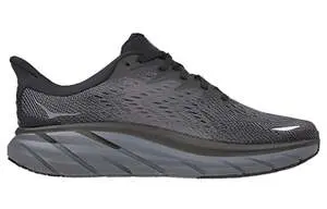 Hoka One One Clifton 8 Athletic Lace-up Sneakers - Black