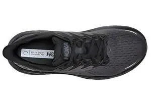 Hoka One One Clifton 8 Athletic Lace-up Sneakers - Black