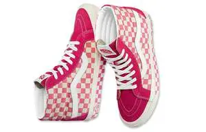 VANS Sk8-hi Checkerboard Sneakers - White/pink