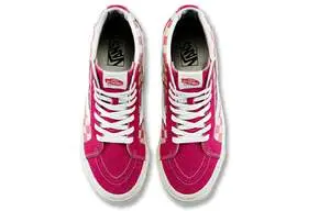 VANS Sk8-hi Checkerboard Sneakers - White/pink