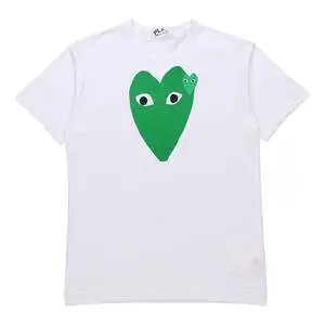 Play Comme Des Garcon Greenheart Shaped Printing Short Sleeve