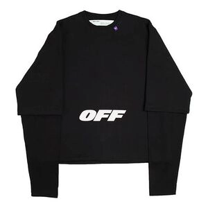 Off-White Cotton Long Sleeve Sweatshirt - Black