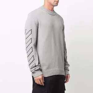 Off-White Logo Embroidered Wool Sweater