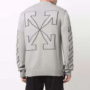 Off-White Logo Embroidered Wool Sweater