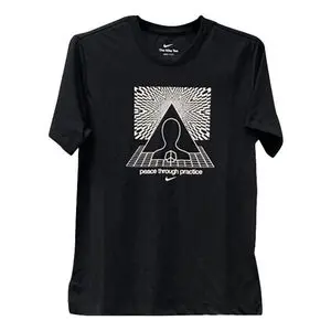 Nike Dri Fit Yoga Graphic T-shirt Asia Sizing 'black - Black/multi-color