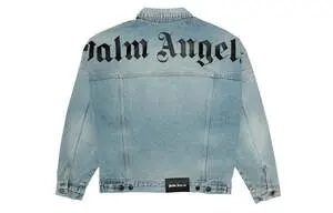 Palm Angels Logo Over Button-up Denim Jacket