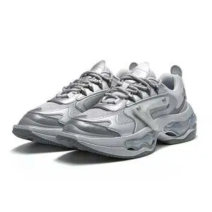 FILA FUSION Chunky "silver" Lace-up Sneakers - Silver/white/grey