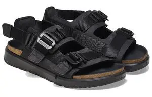 BIRKENSTOCK Shinjuku Leather And Textile Sandals - Black