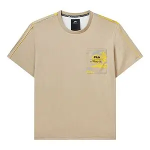FILA X 3.1 Phillip Lim Logo Print Pocket Crewneck Sport Breathable Short Sleeve For Brown - Light Brown
