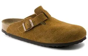 BIRKENSTOCK Boston Suede Clogs - Mink