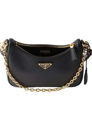 Prada Re-edition Saffiano Leather Bag - Black