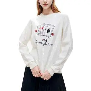 FILA Embellished Graphic Pullover Sweater